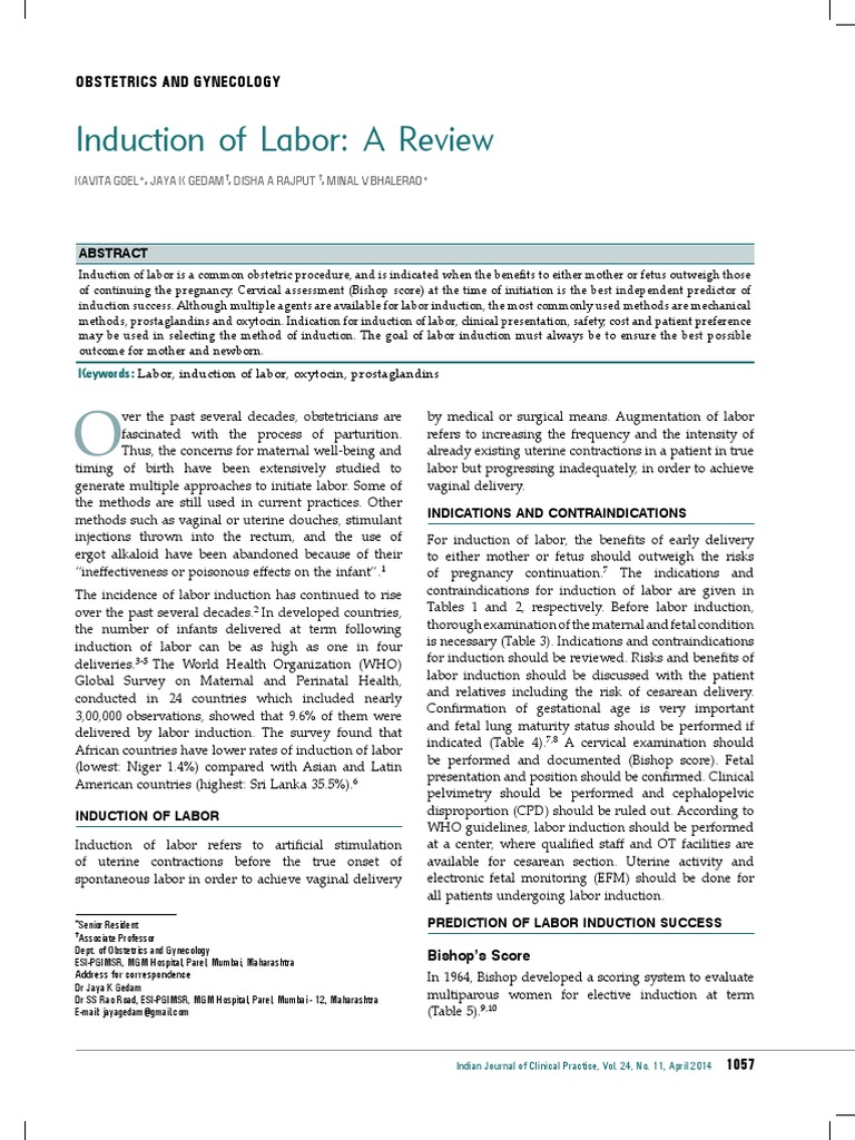 Induction of Labor | PDF | Childbirth | Caesarean Section