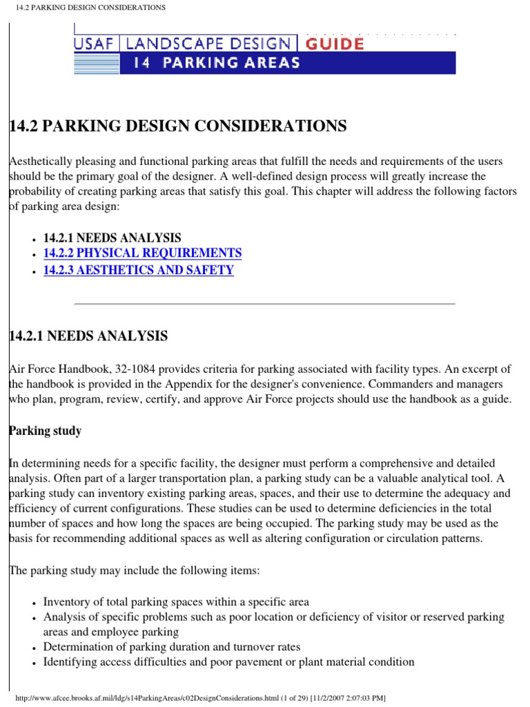 ParkingDesignConsiderations PDF | PDF | Parking Lot | Trees