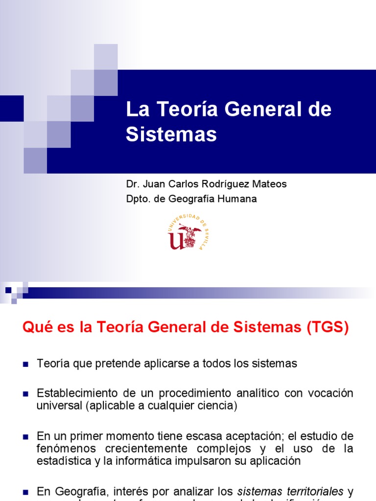 Teoría General de Sistemas | PDF | Teoría de sistemas | Geografía