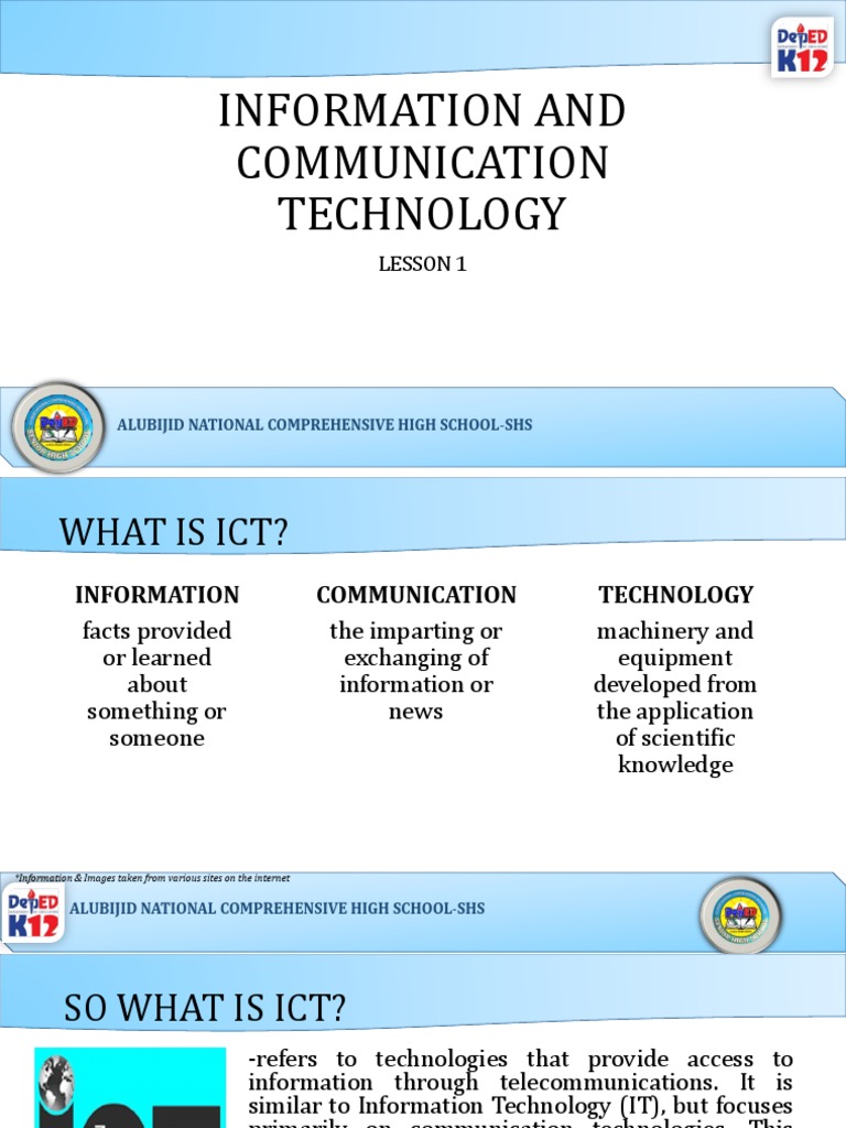 An Introduction to Information and Communication Technology: Defining ...