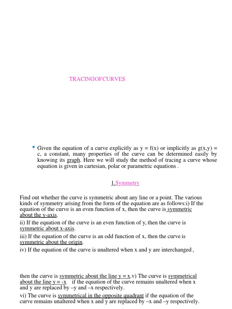 Tracing Of Curves Pdf Asymptote Tangent