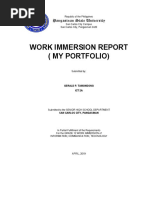 Grade 12 Work Immersion Experience Report | PDF | Learning ...