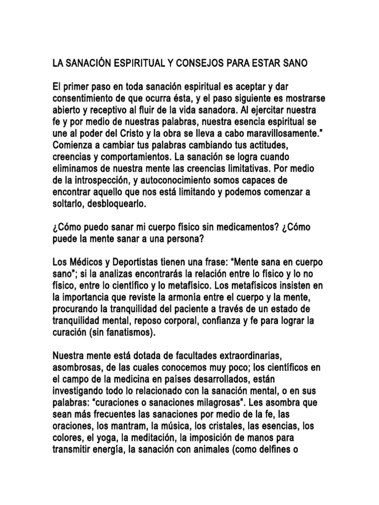 Sanación Espiritual y Bienestar Mental | PDF | Alimentos | Carne