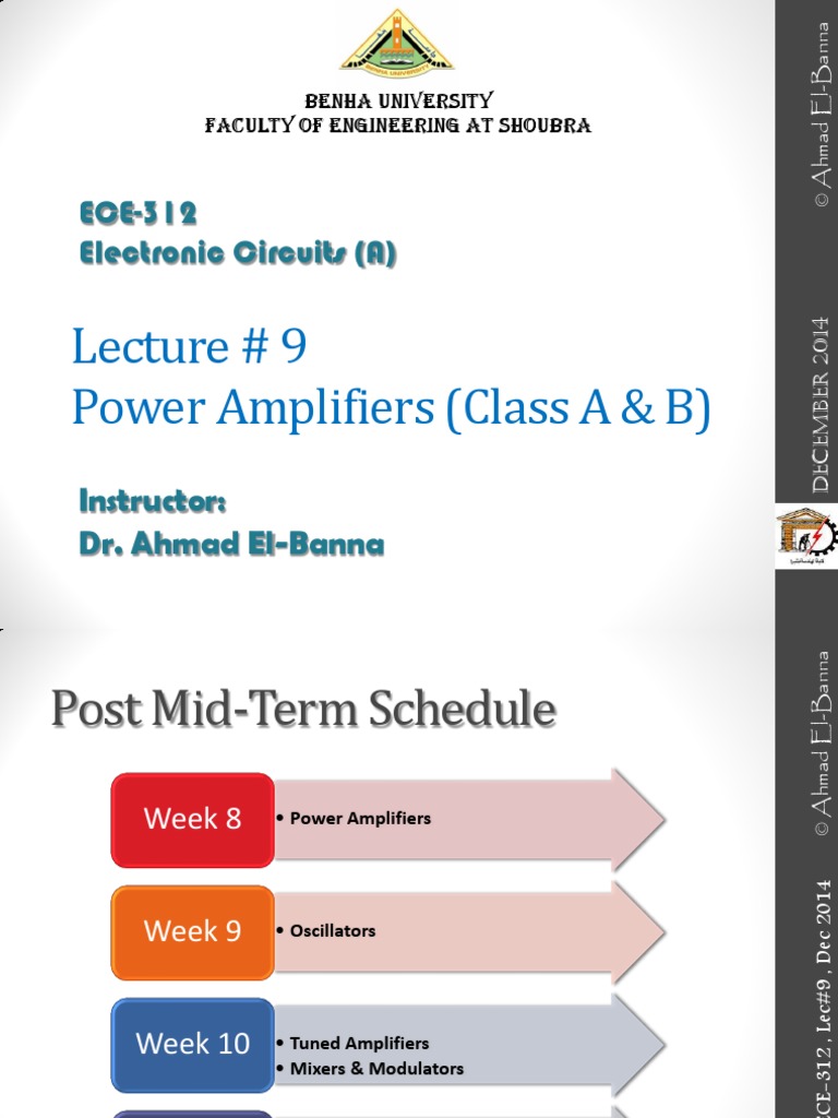 ECE312 Lec09 PDF | PDF | Amplifier | Rectifier