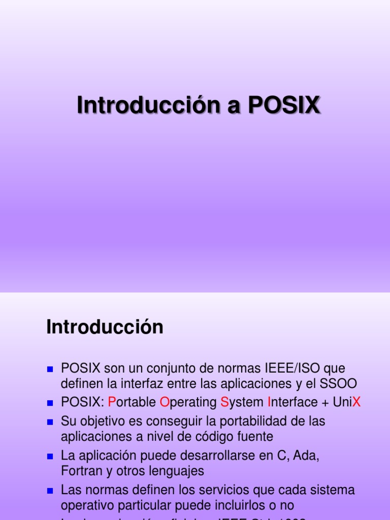 Introduccion Posix Portable Operating System Interface Unix | PDF | Hilo (Computación) | Proceso ...