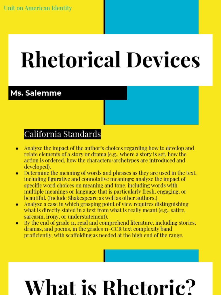 Rhetorical Devices Lecture | PDF | Metaphor | Rhetoric