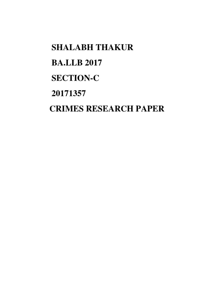 Crimes Research Paper | PDF | Conspiracy (Criminal) | Deviance (Sociology)
