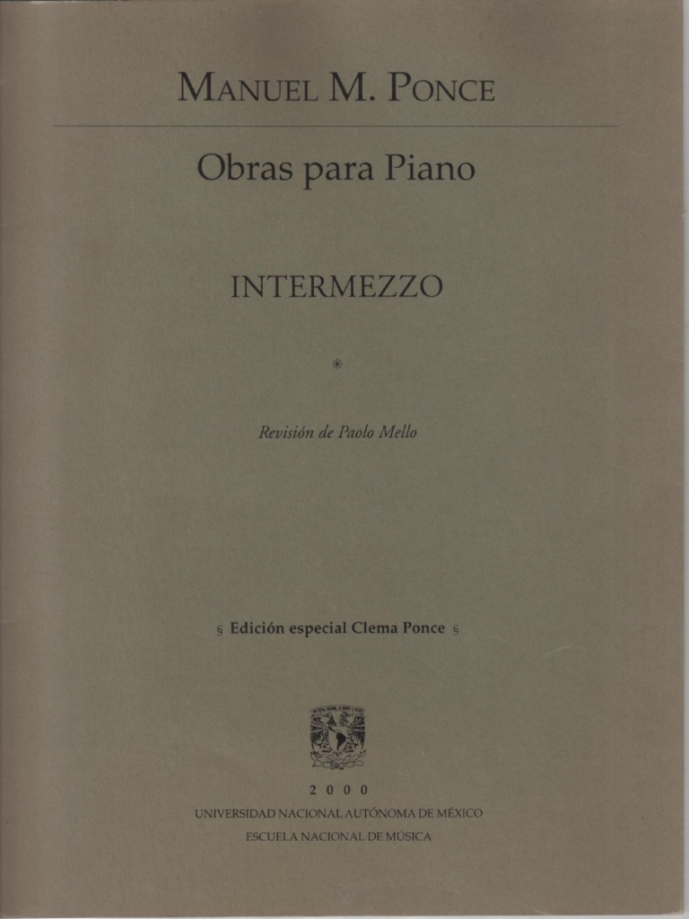 Manuel María Ponce -Intermezzo No.3 | Composiciones Musicales | Música ...