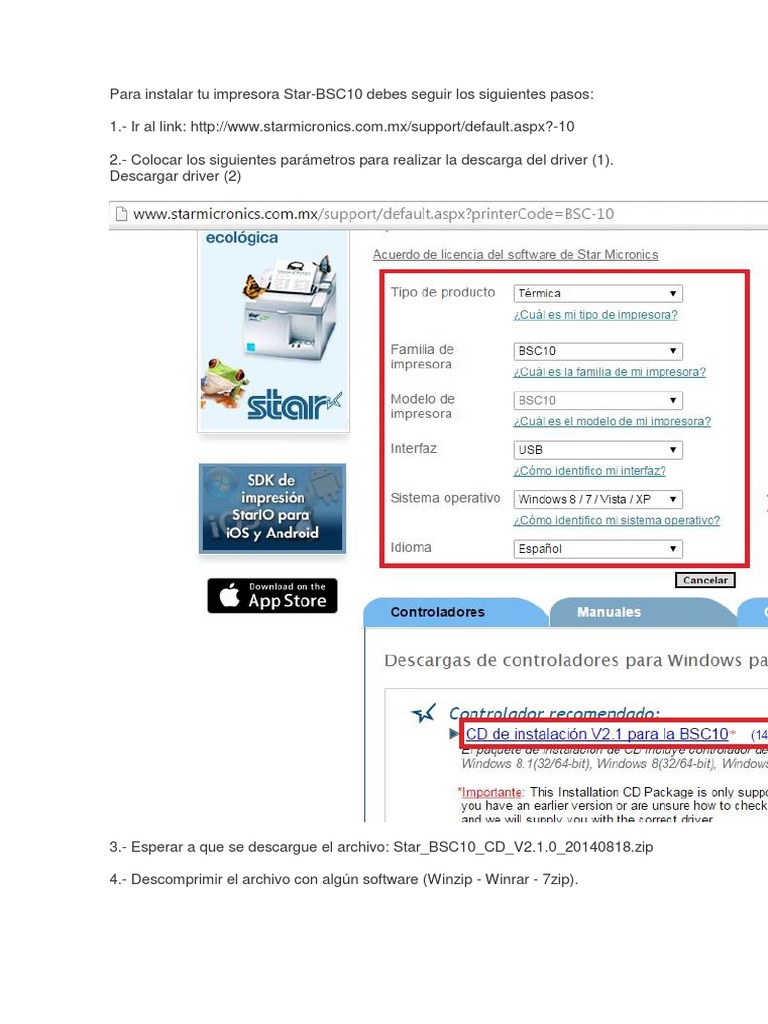 Para Instalar Tu Impresora Star BSC10 | PDF