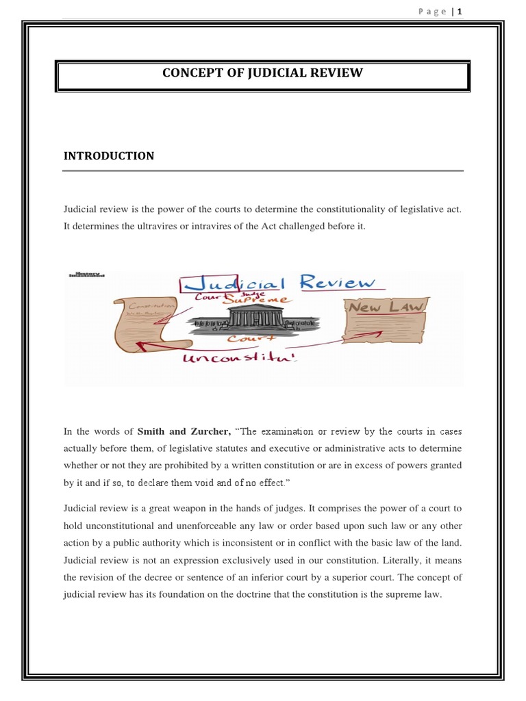Concept of Judicial Review | PDF | Supreme Courts | Judicial Review