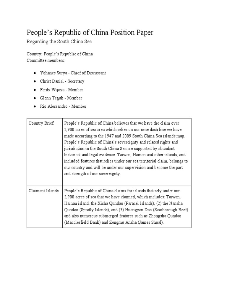 PRC Position on South China Sea | PDF | South China Sea | Global Politics