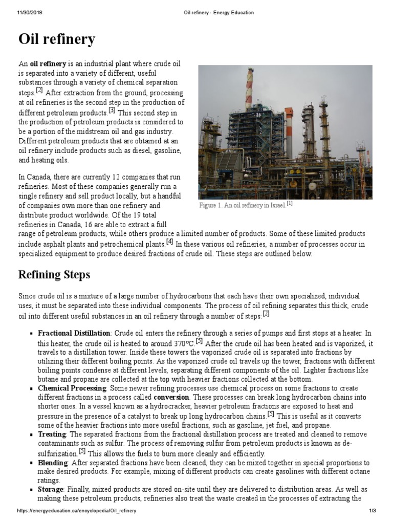 Oil Refinery - Energy Education | PDF | Oil Refinery | Gasoline