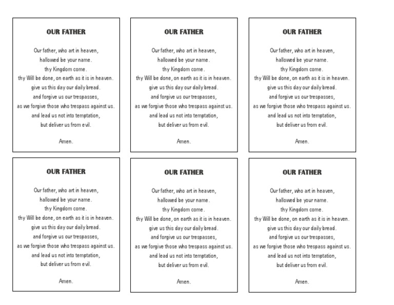 Our Father Our Father Our Father | PDF | Lord's Prayer | Religious Works
