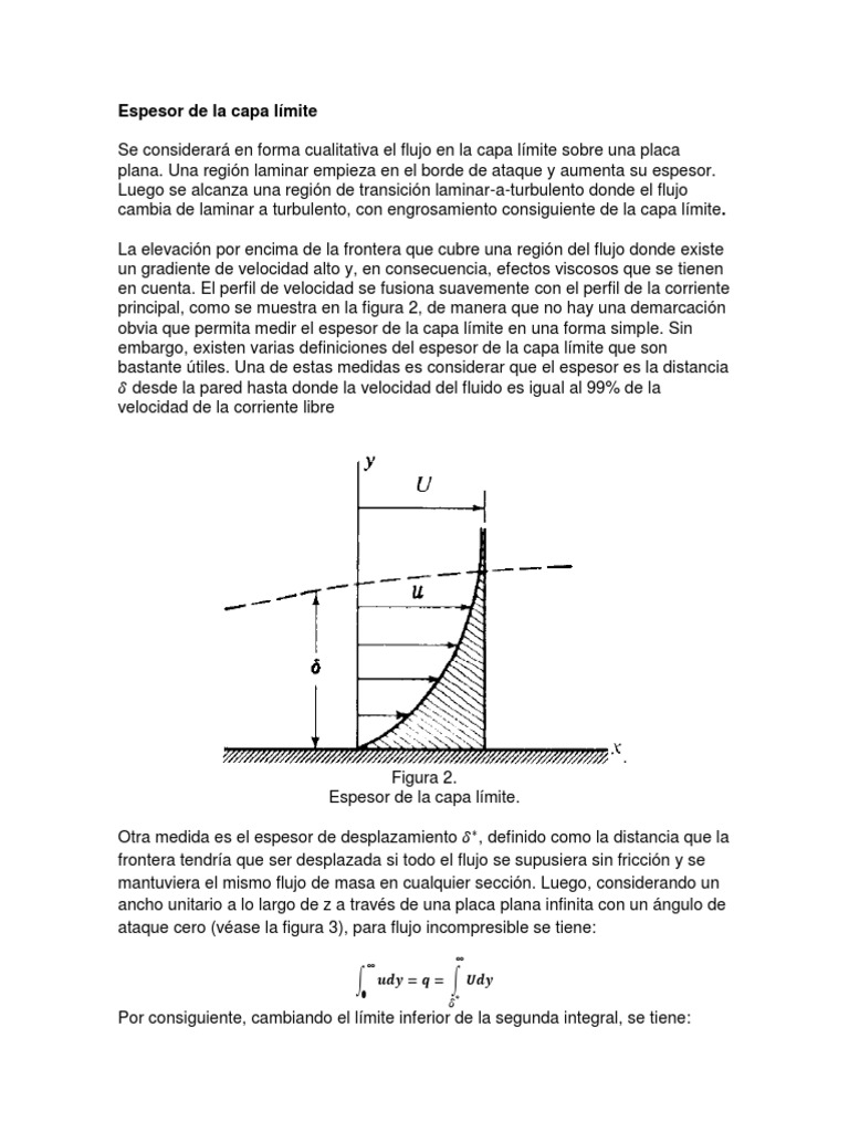 INFORME Espesor de La Capa Límite | PDF | Capa límite | Integral