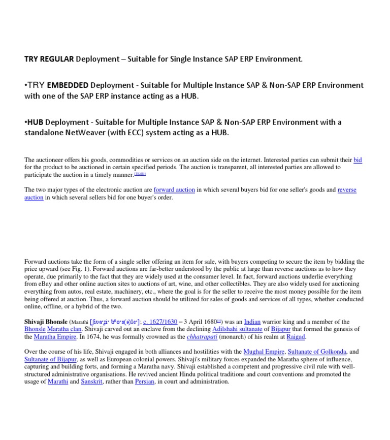 Single Instance SAP ERP Deployment Guide | PDF | Auction | Auction Service