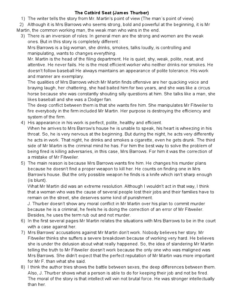 The Catbird Seat - James Thurber | PDF | Murder