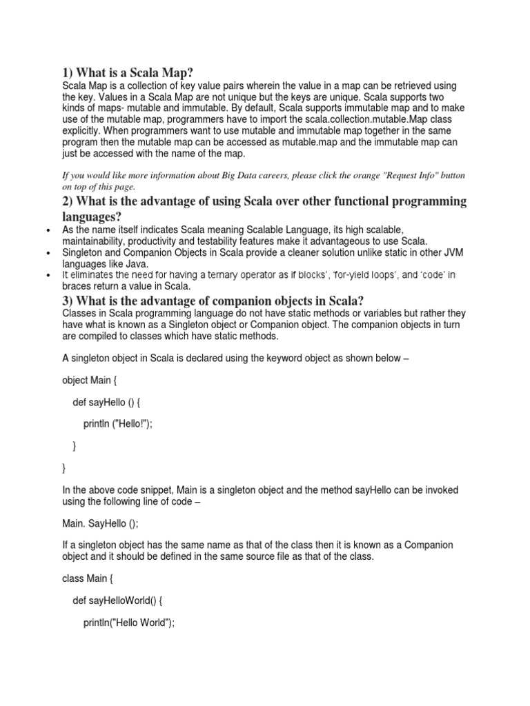 Scala Interview Questions Pdf Scala Programming Language Constructor Object Oriented