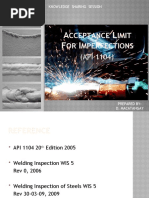 API 1104 Acceptance Criteria | PDF | Nondestructive Testing | Welding
