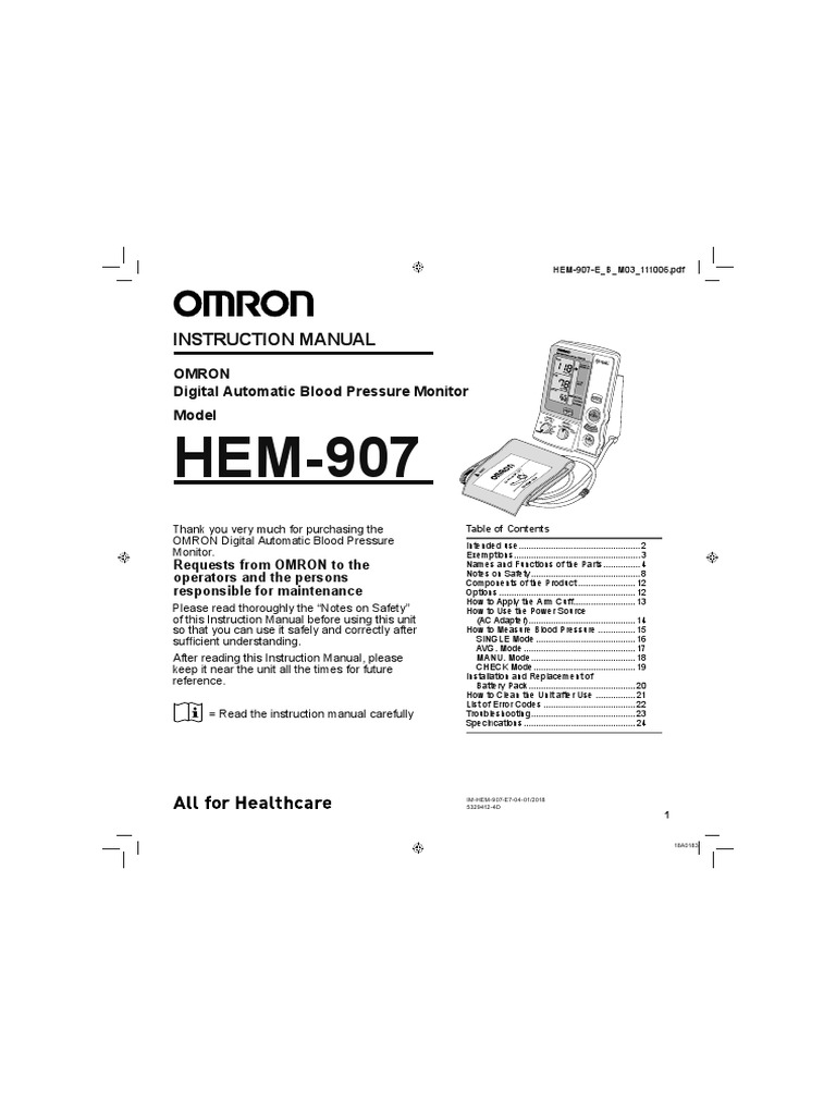 Im Hem 907 E7 04 01 2018 - en PDF | PDF | Blood Pressure | Pulse