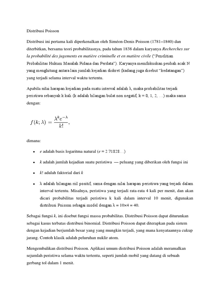 Distribusi Poisson | PDF