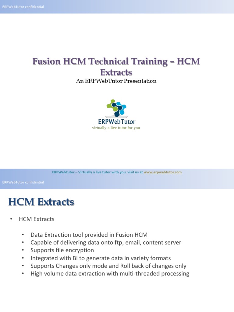 Fusion HCM Technical Trainng HCM Extracts | PDF | Cheque | Payroll
