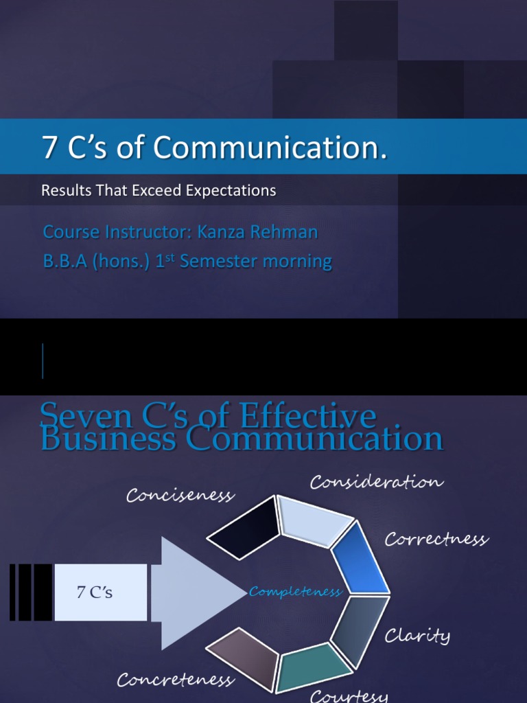 7 C's Communication Skills | PDF | Proofreading | Communication