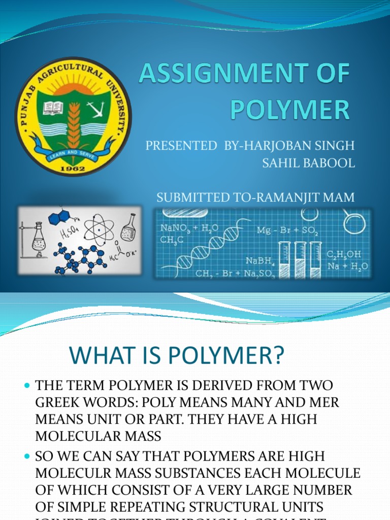 Assignment of Polymer | PDF | Copolymer | Polymers