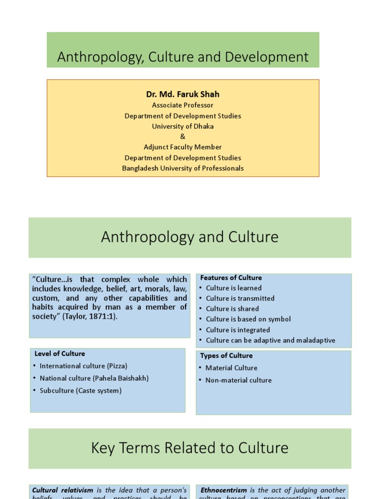 Anthropology, Culture and Development: Dr. Md. Faruk Shah | Download ...