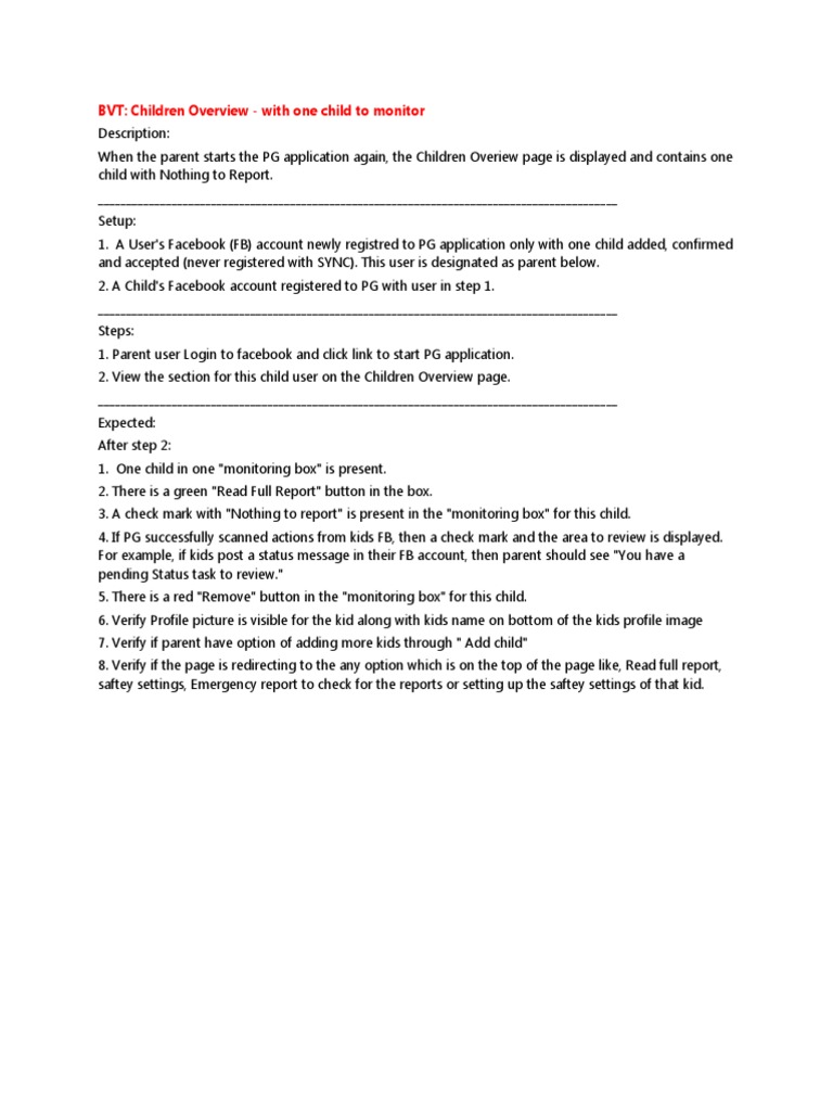 BVT: Child Monitoring & Safety Settings | PDF | Facebook | Multimedia