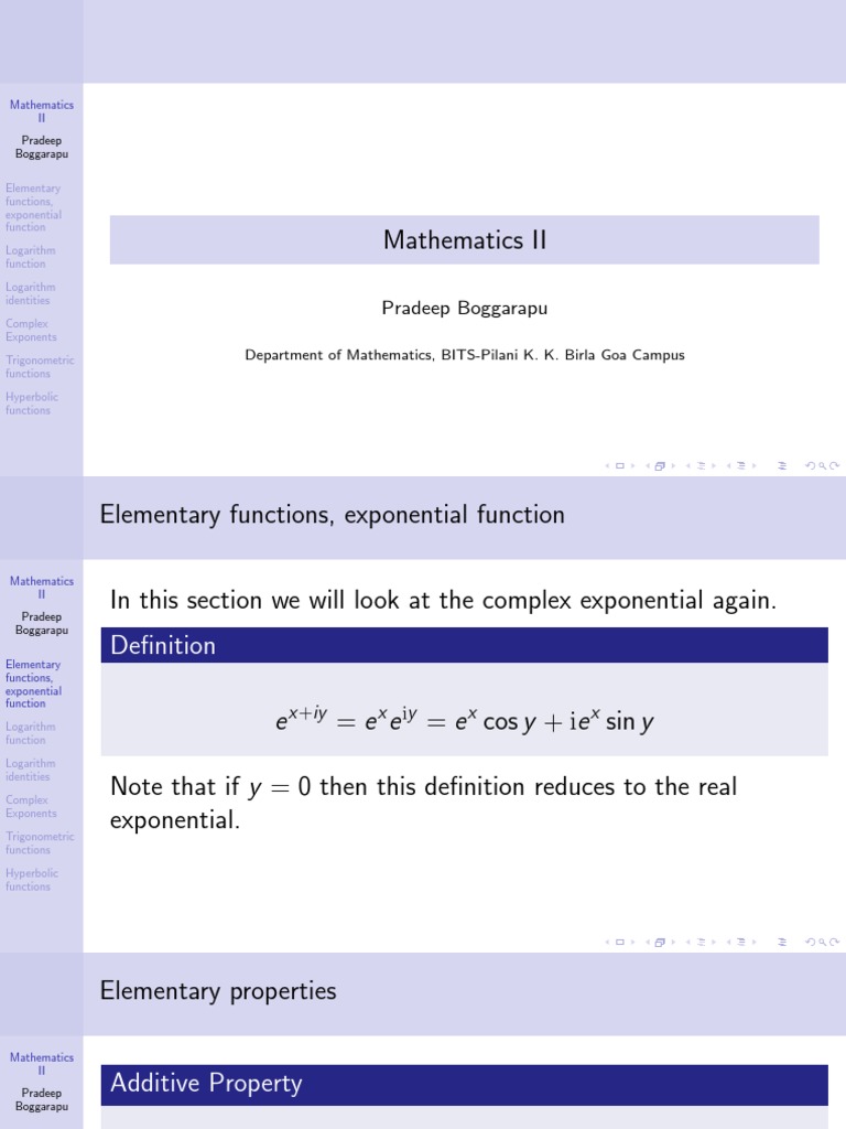 Elementary Functions Complete PDF | PDF | Exponentiation | Logarithm