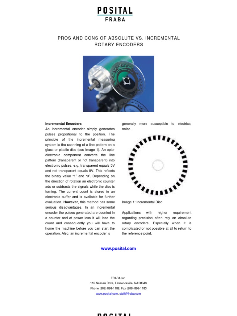 Absolute vs Incremental Encoders | PDF | Algorithms | Signal Processing