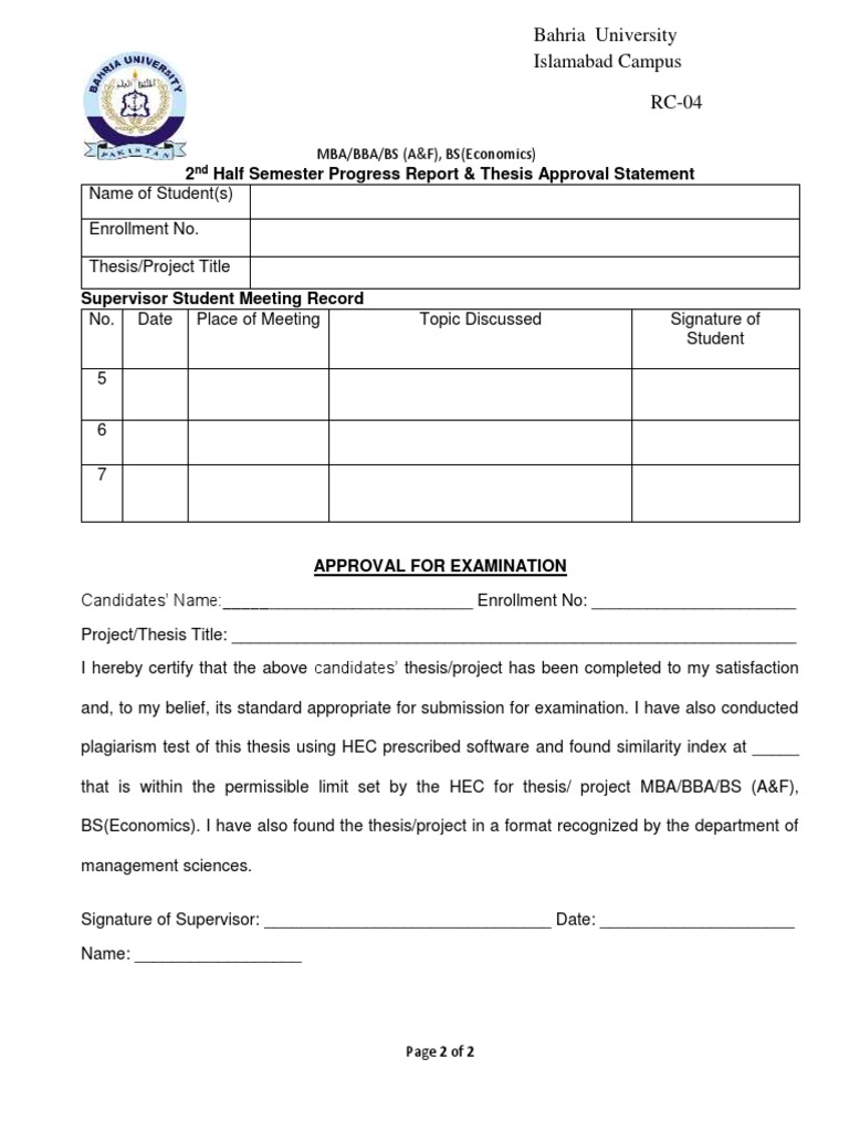 2 Progress & Approval Format | PDF