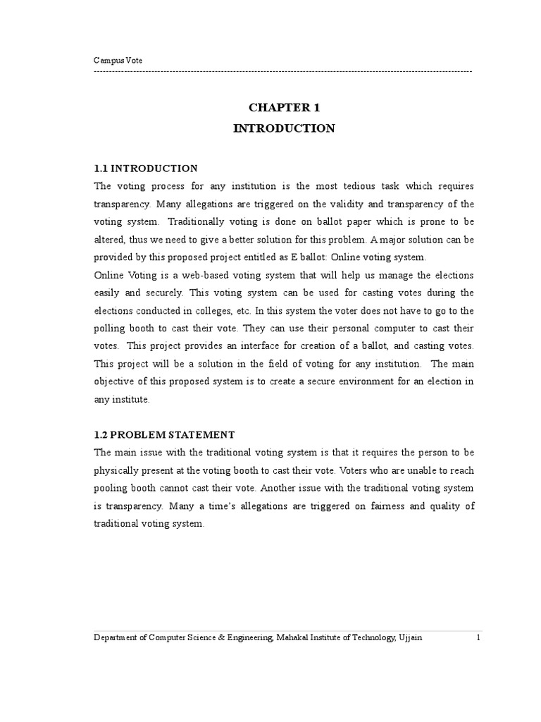 Chapter 1 | PDF | Electronic Voting | Voting
