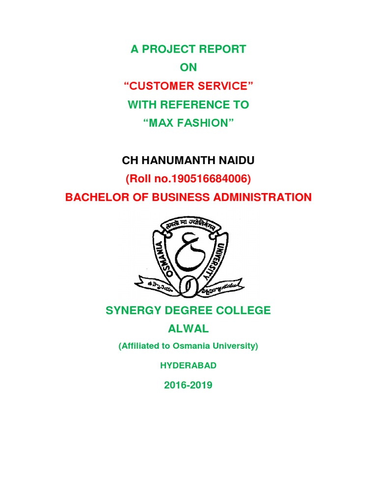 "Customer Service": A Project Report ON | PDF