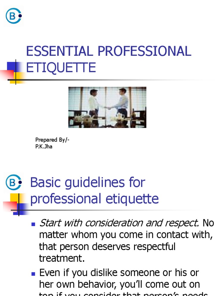 Essential Business Etiquette | PDF | Etiquette | Action (Philosophy)