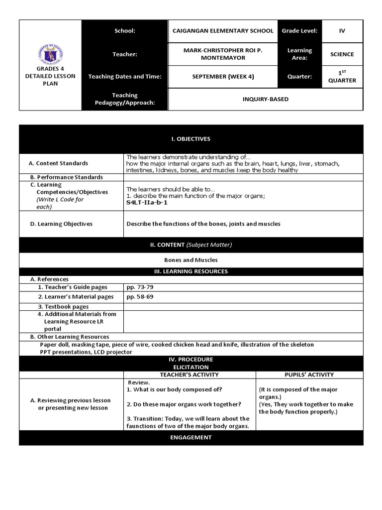 DLP SCIENCE 4 Q2 Describe The Functions of The Bones, Joints and Muscles | PDF | Human Body | Hand
