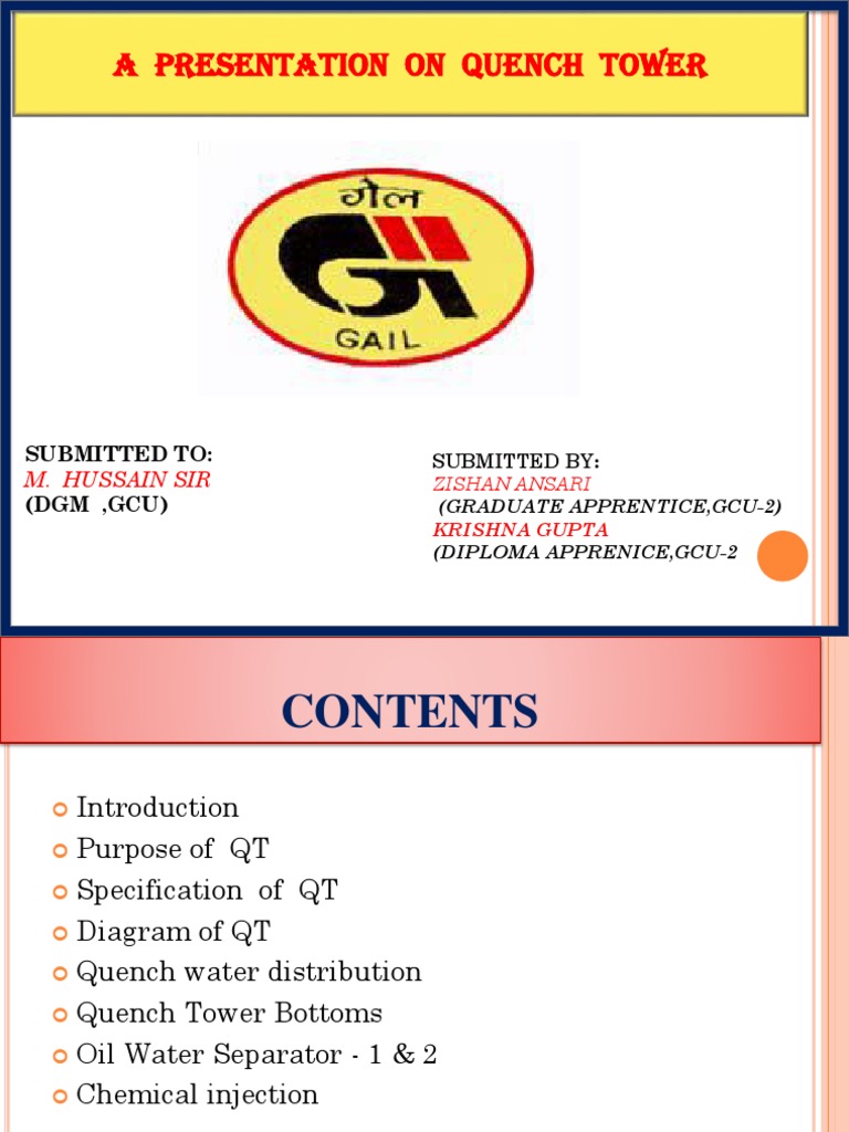 Quench Tower (Gcu-2), Zeeshan | PDF | Furnace | Pump