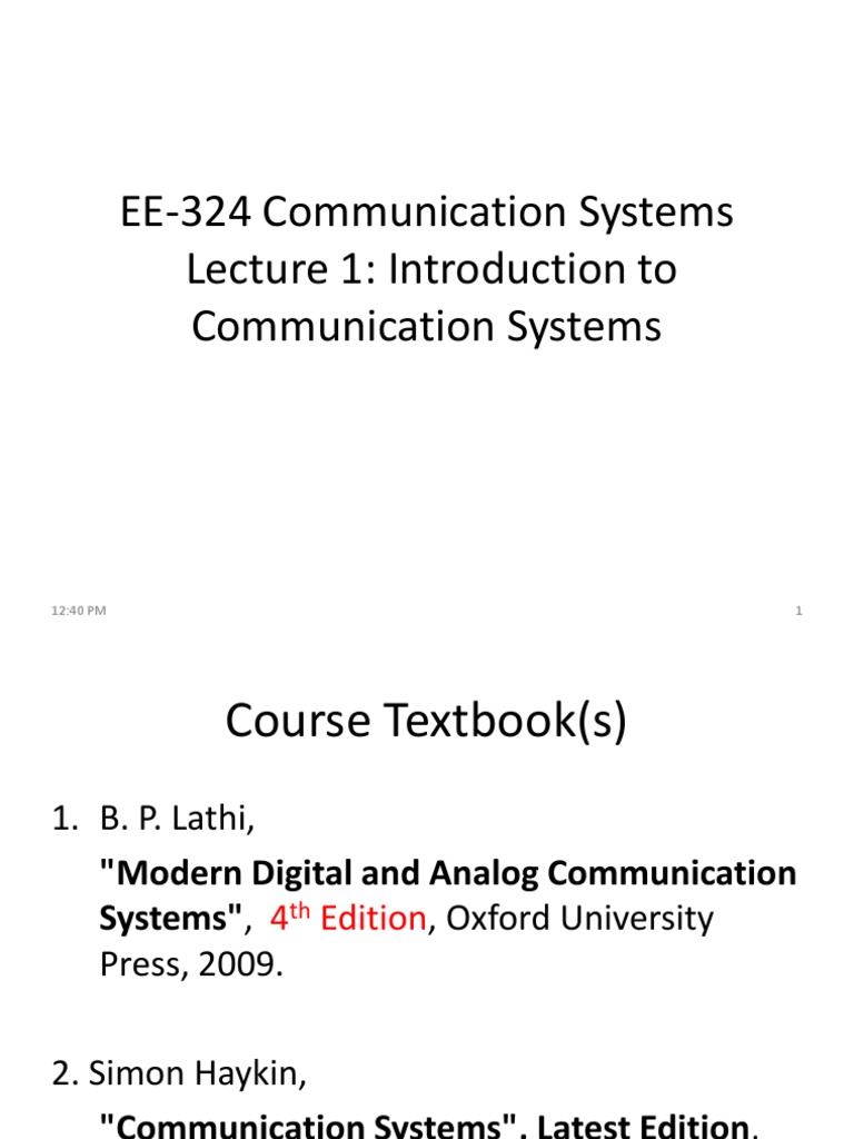 Communication System-1 (Introduction To Communication System) | PDF ...