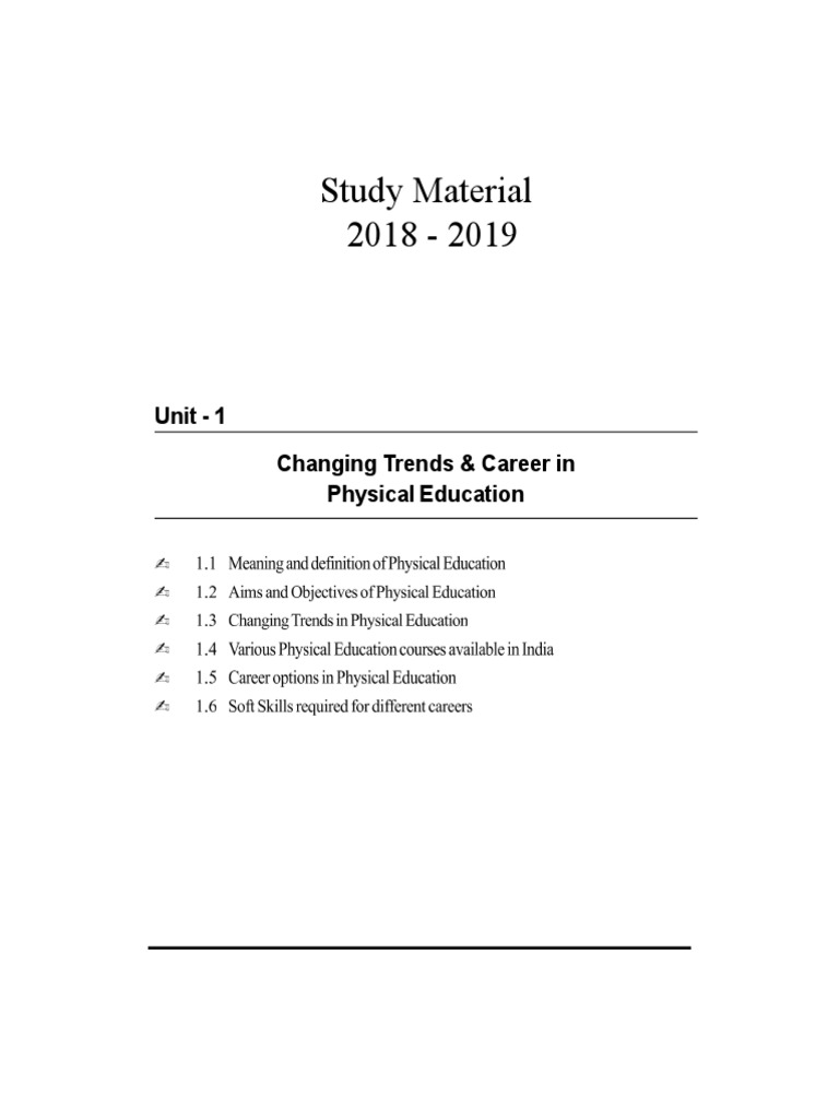 11 Physical Education Chapter 1 | PDF