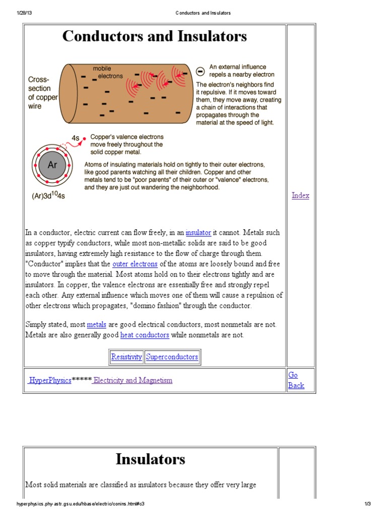 Conductors and Insulators | PDF | Electrical Resistivity And ...