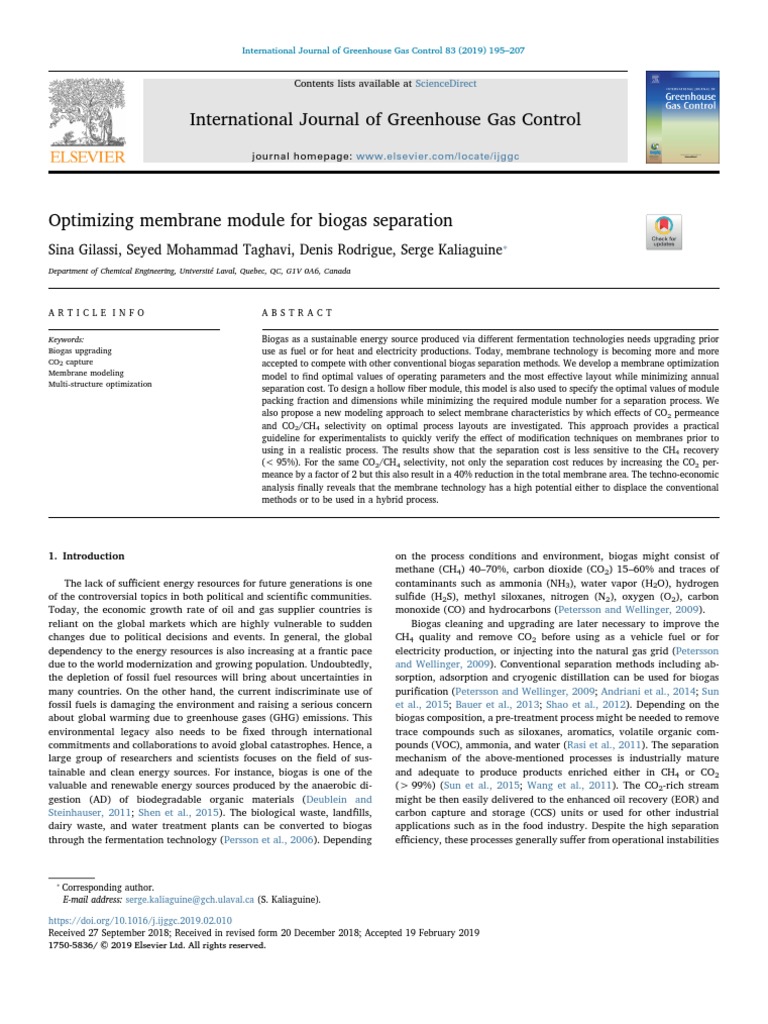 International Journal of Greenhouse Gas Control: Sina Gilassi, Seyed ...
