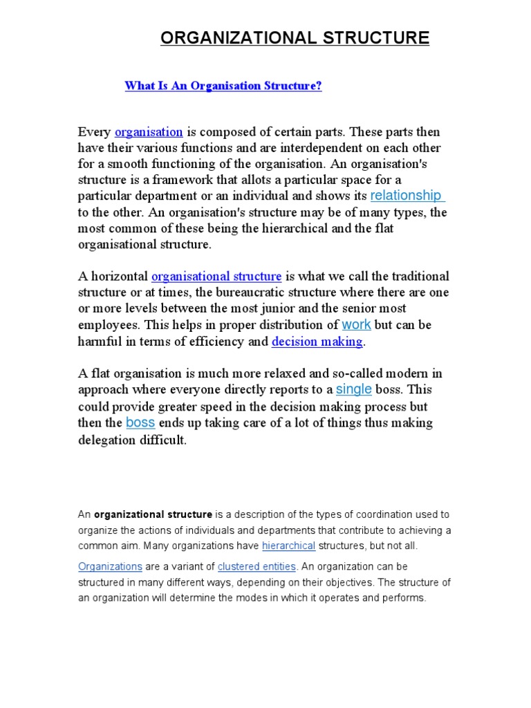 Organisational Structure | PDF | Organizational Structure | Business