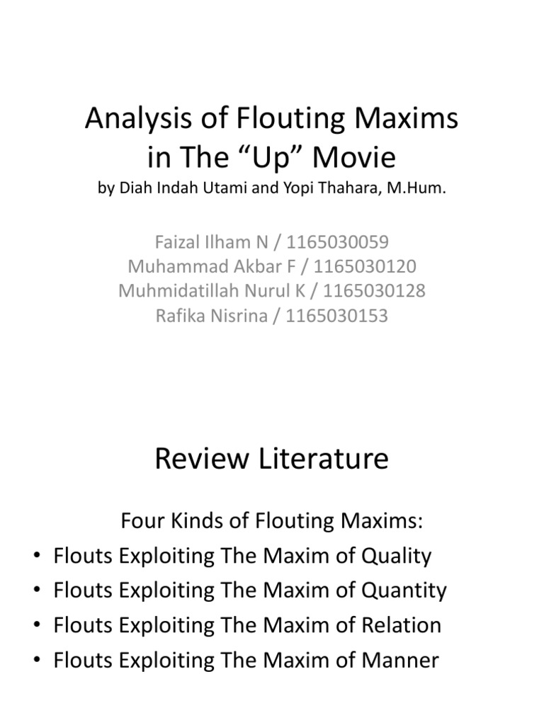 Flouting Maxims in "Up" Movie Analysis | PDF | Language Arts & Discipline