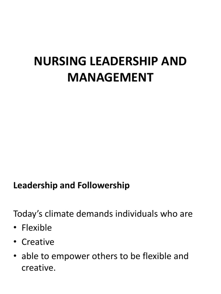 Nursing Leadership & Management | PDF | Leadership | Organizational ...