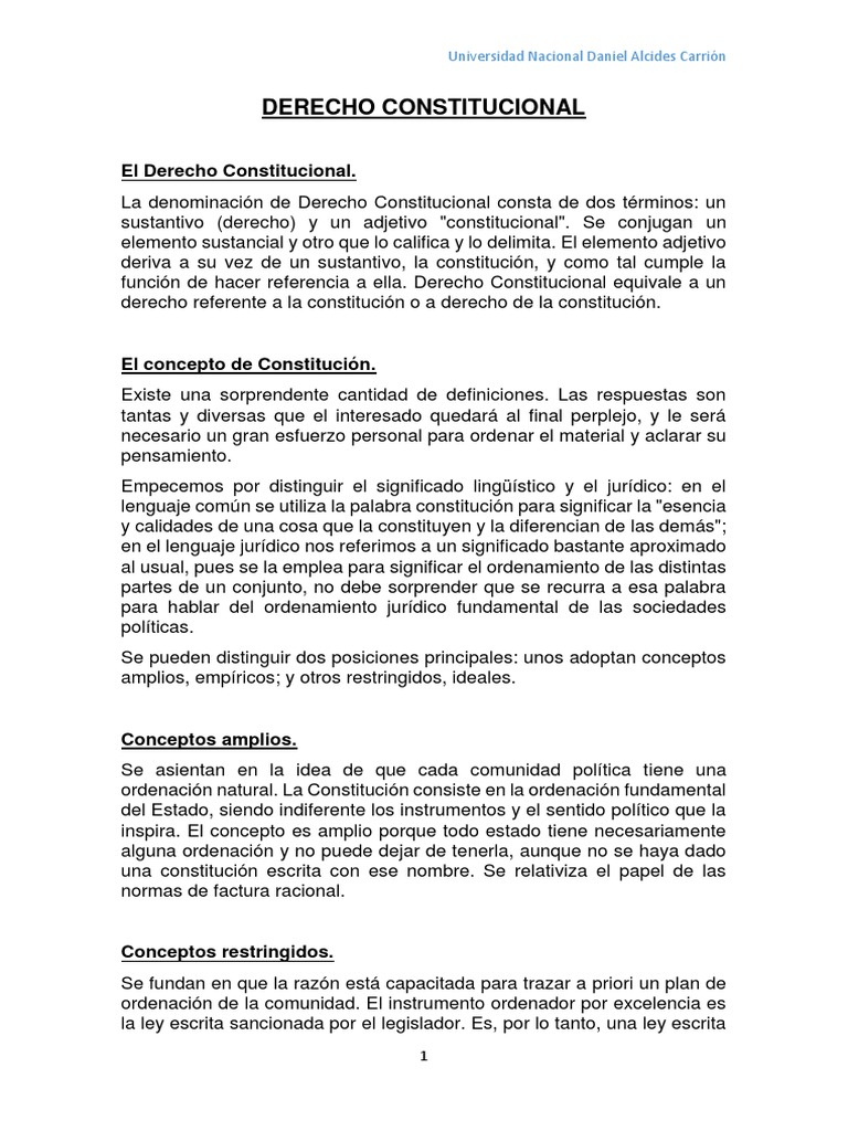Conceptos del Derecho Constitucional | PDF | Constitución | Ley ...