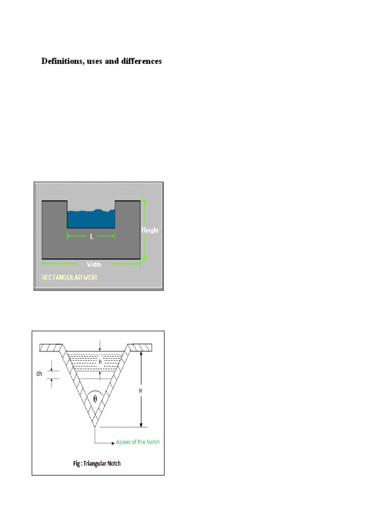 Design of Notch and Weir | PDF | Dynamics (Mechanics) | Civil Engineering