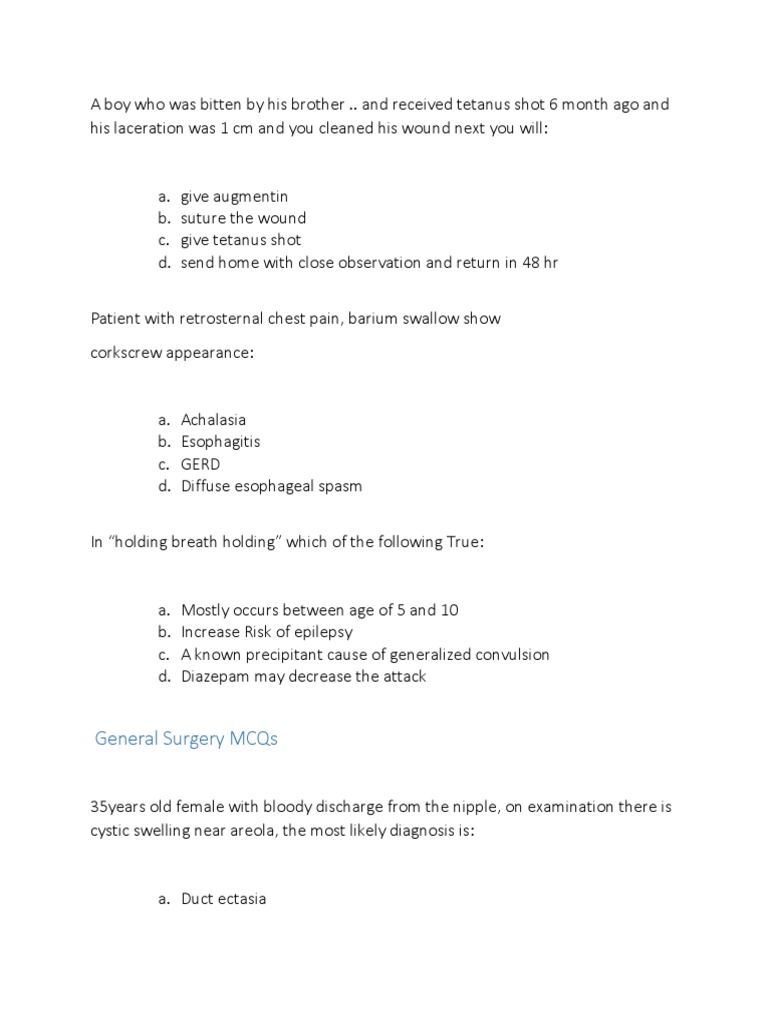 General Surgery Mcqs | PDF