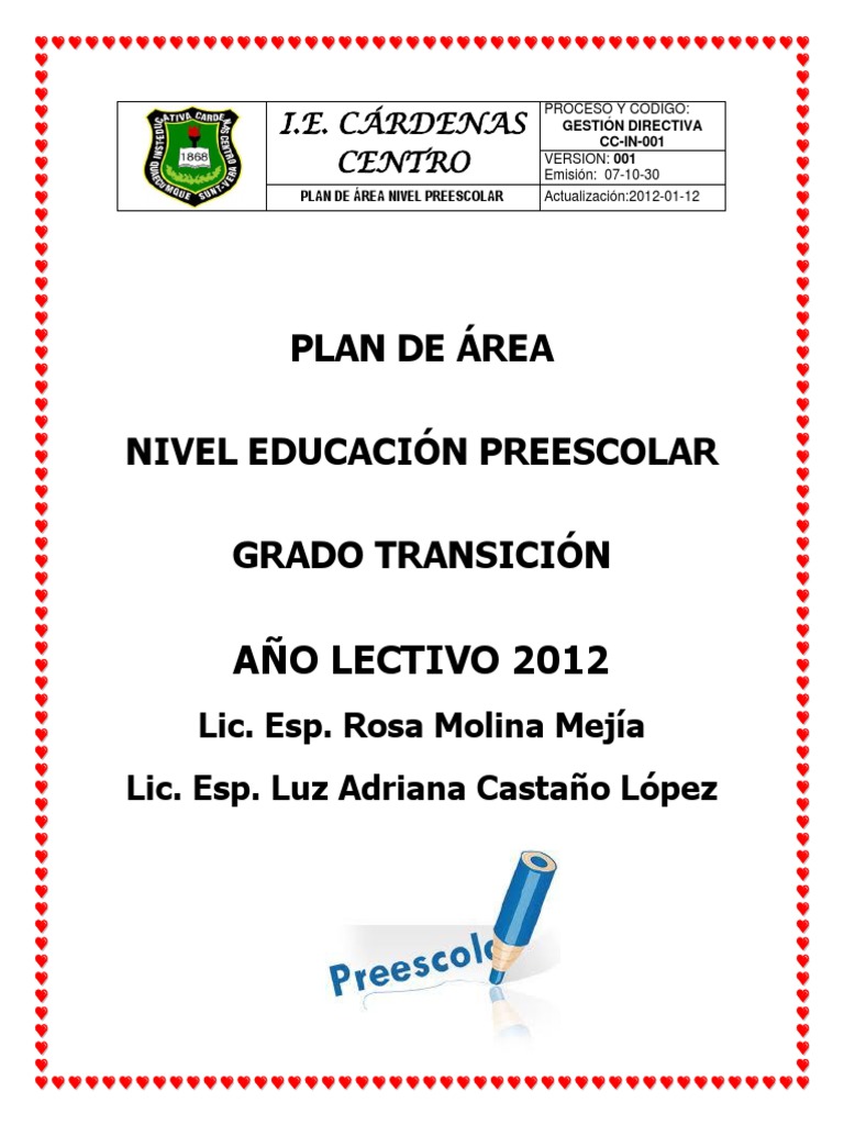 Preescolar Plan de Estudios 2012 | PDF | Educación de la primera ...
