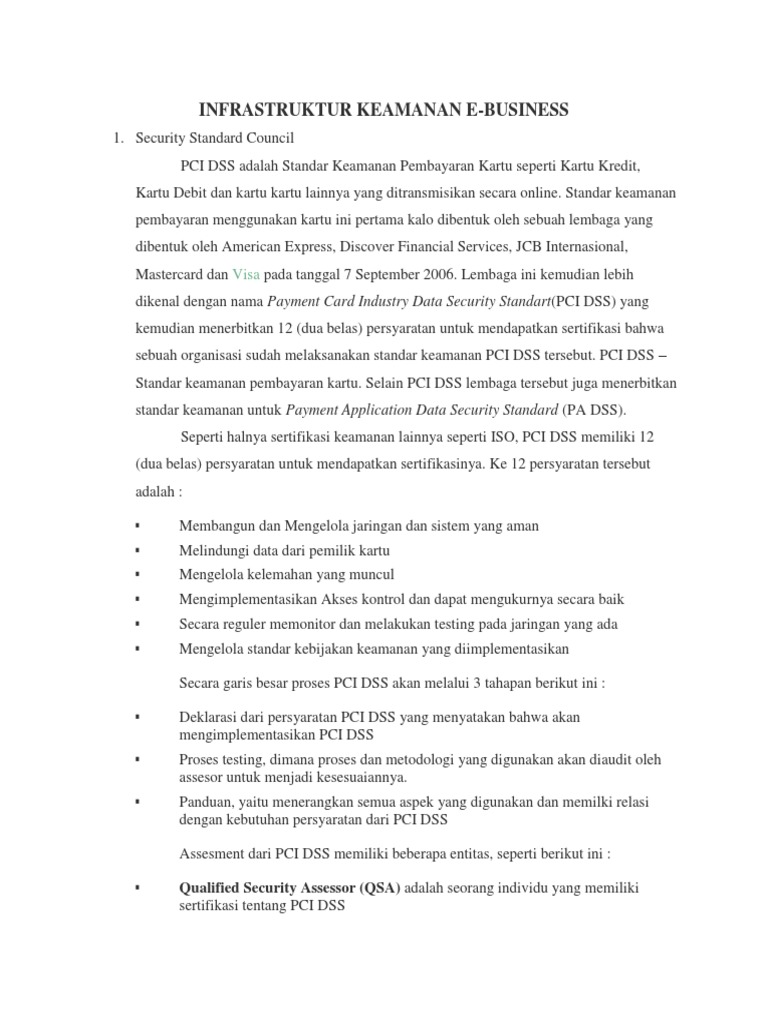 INFRASTRUKTUR KEAMANAN E-BUSINESS | PDF