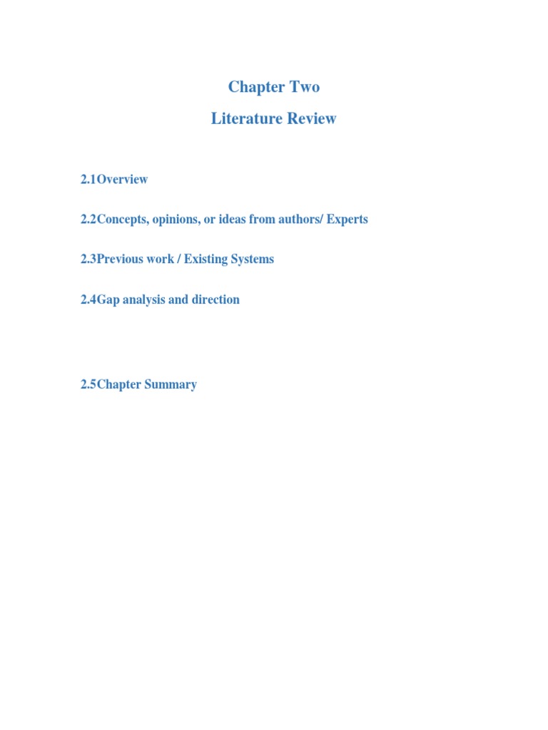 Chapter Two Literature Review: 2.1 Overview | PDF